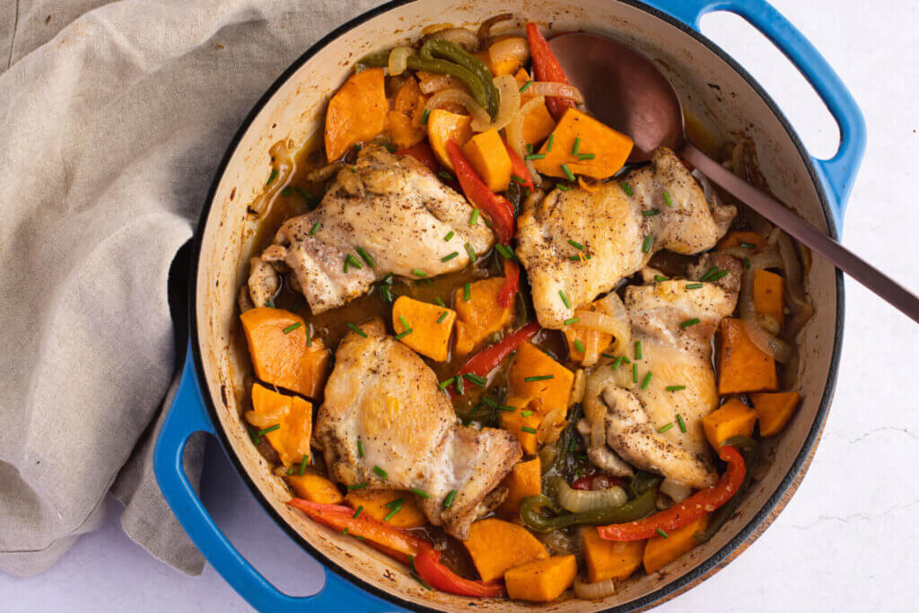 Braised Chicken with Sweetpotatoes - North Carolina Sweetpotatoes